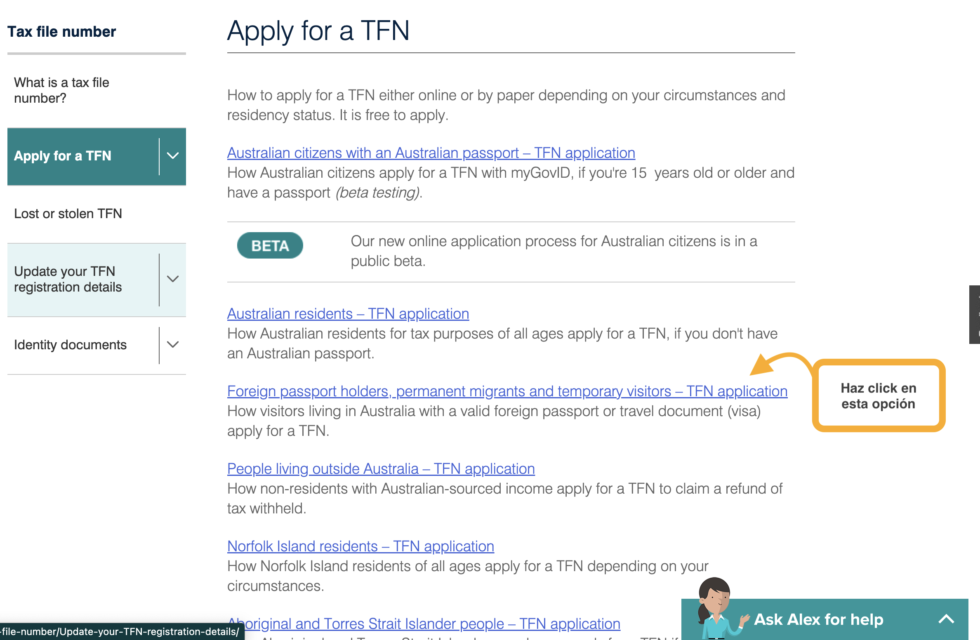Como sacar el Tax File Number (TFN) en Australia
