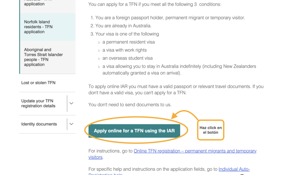 Como sacar el Tax File Number (TFN) en Australia