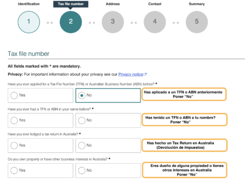 Como sacar el Tax File Number (TFN) en Australia